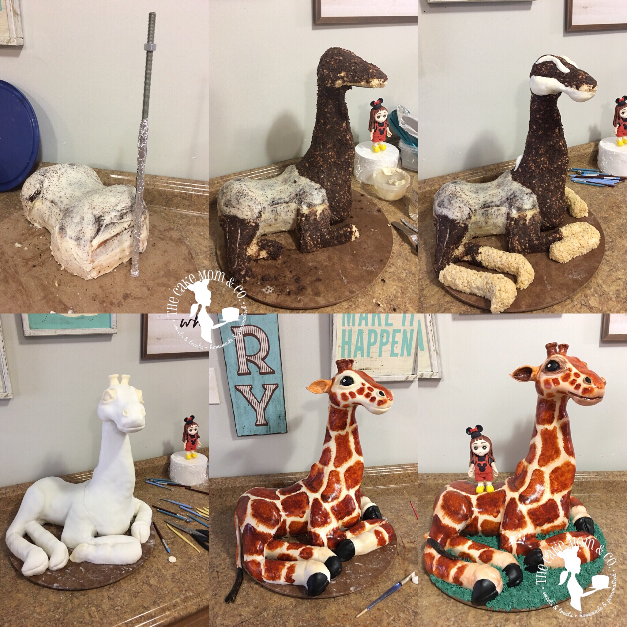Making A Sculpted Giraffe Cake - The Cake Mom & Co.